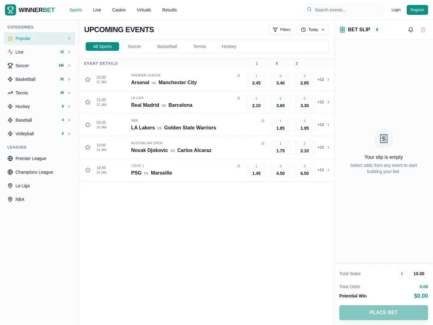 WinnerBet Sportsbook Clone