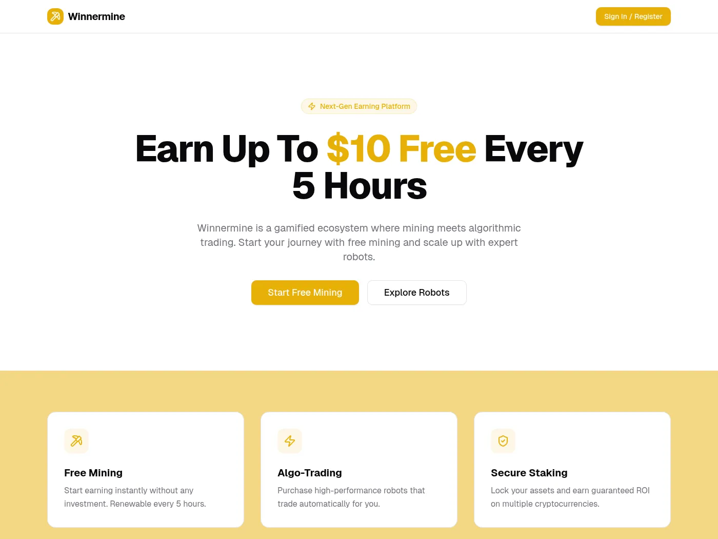 Winnermine Earning Platform