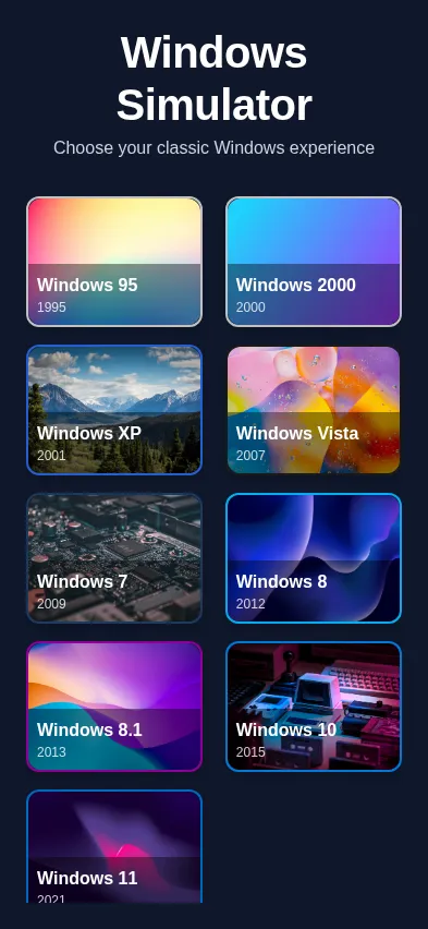 Windows simulator