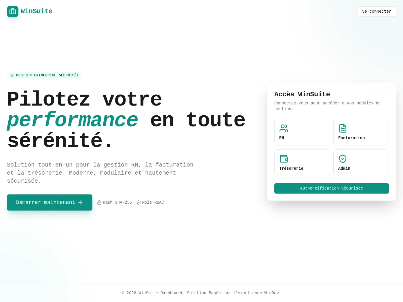 WinSuite Dashboard