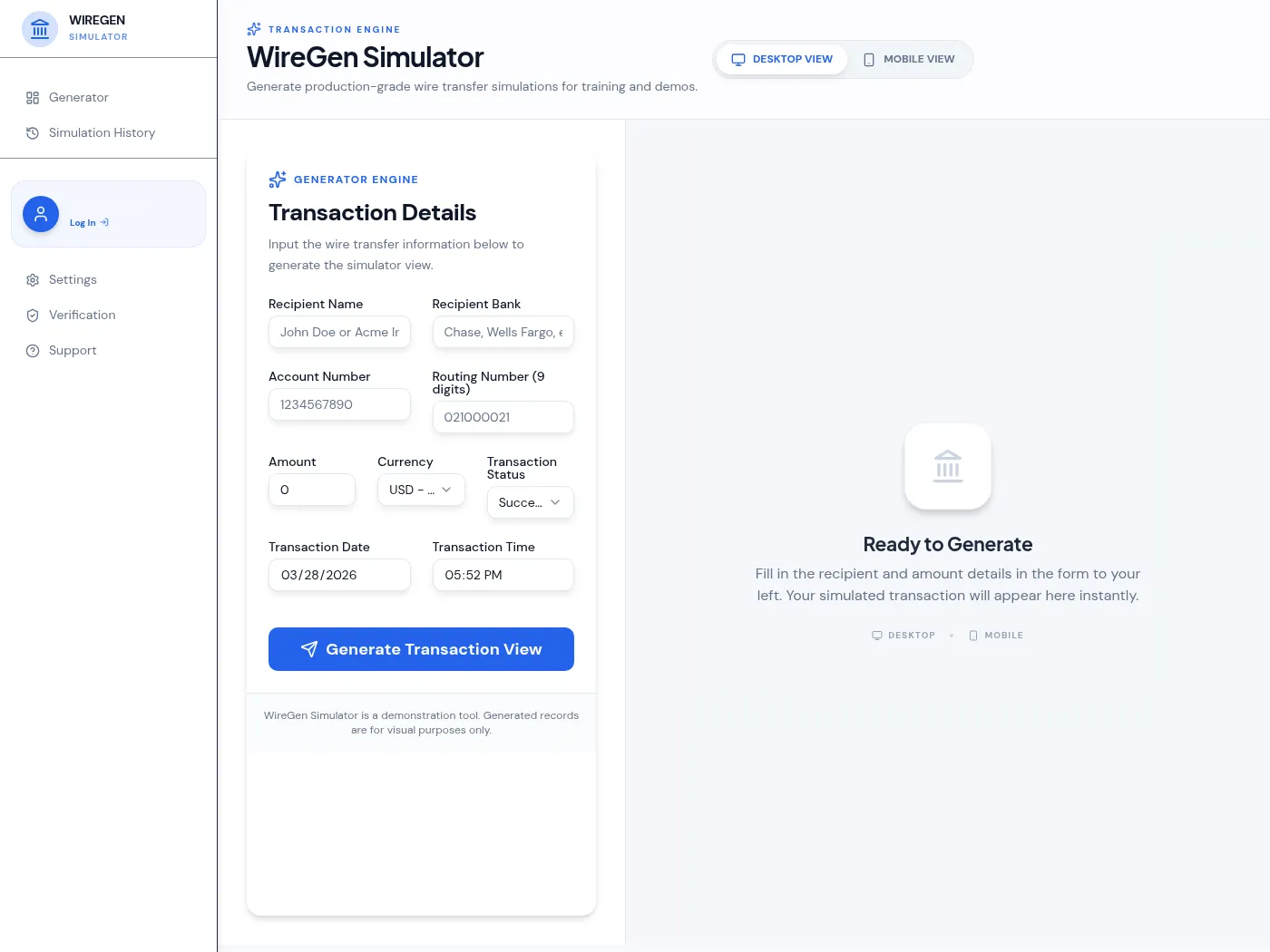 WireGen Simulator