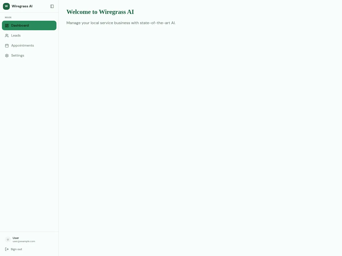 Wiregrass AI Frontdesk CRM