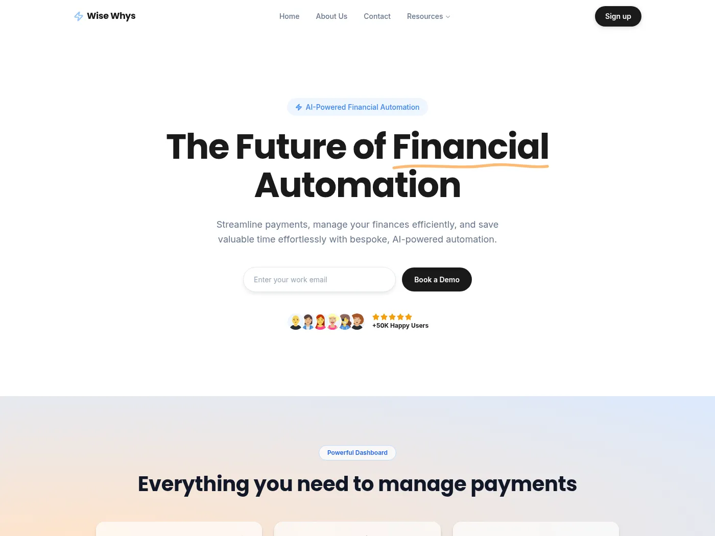 Wise Whys Landing Page