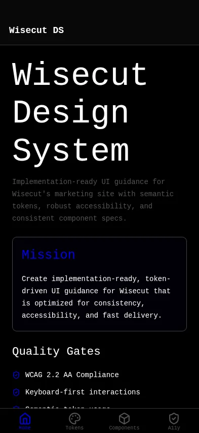 Wisecut Design System