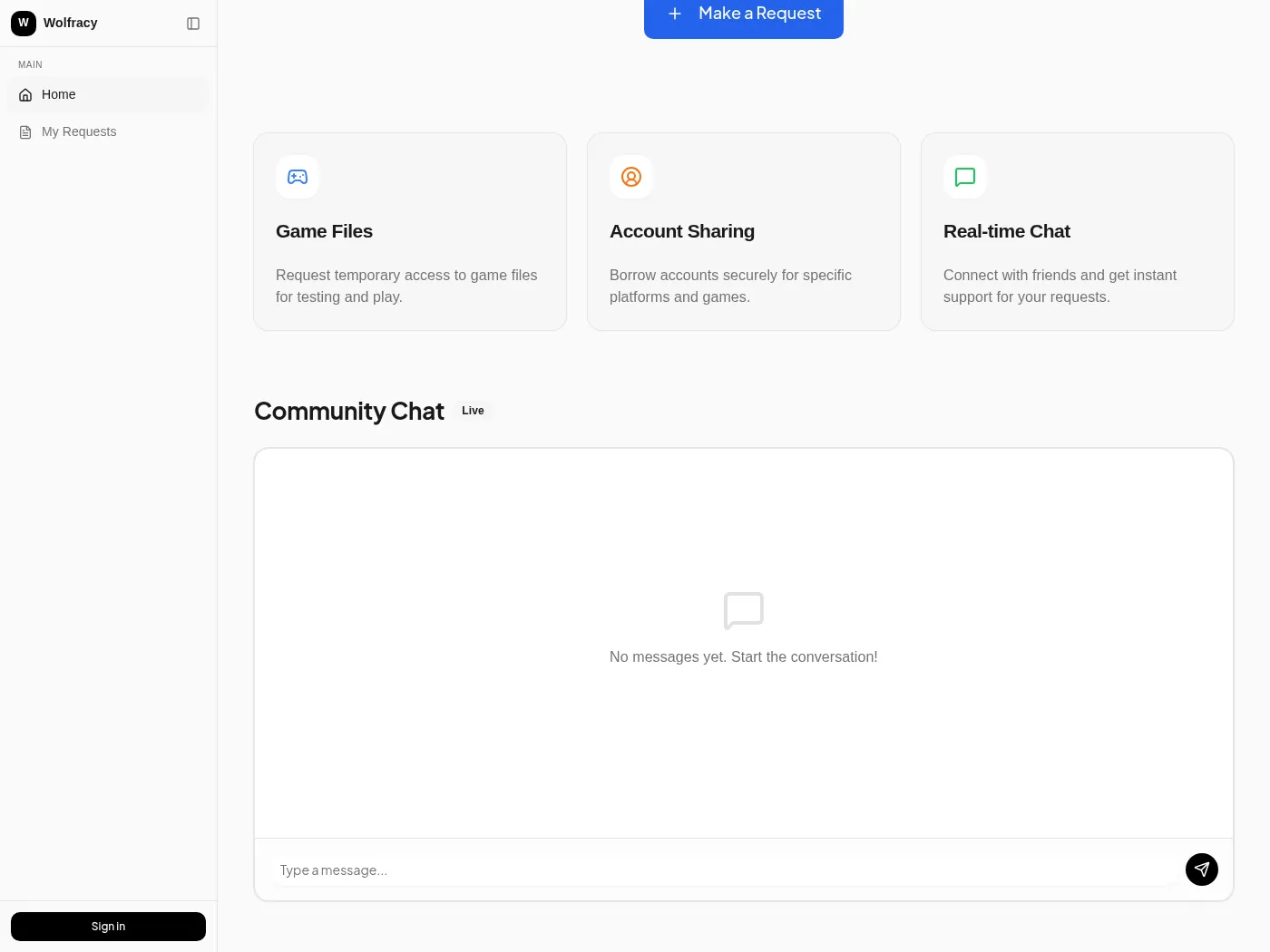 Wolfracy Game Share Hub