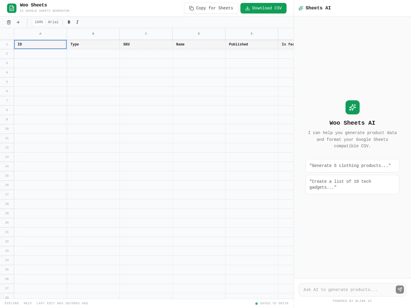 Woo Bulk CSV Generator