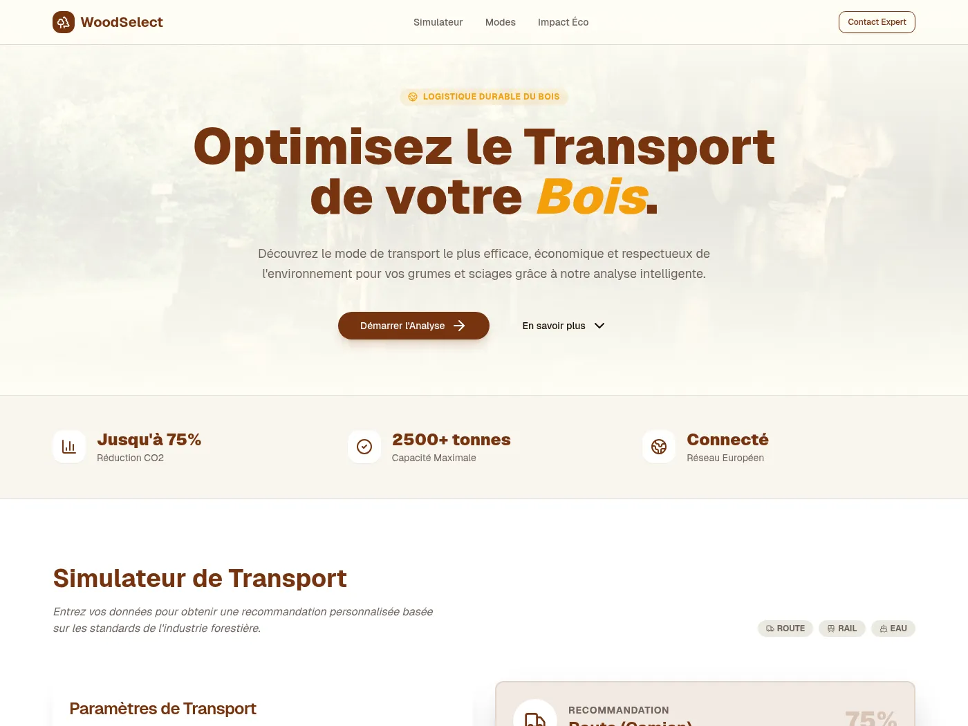 Wood Transport Selector