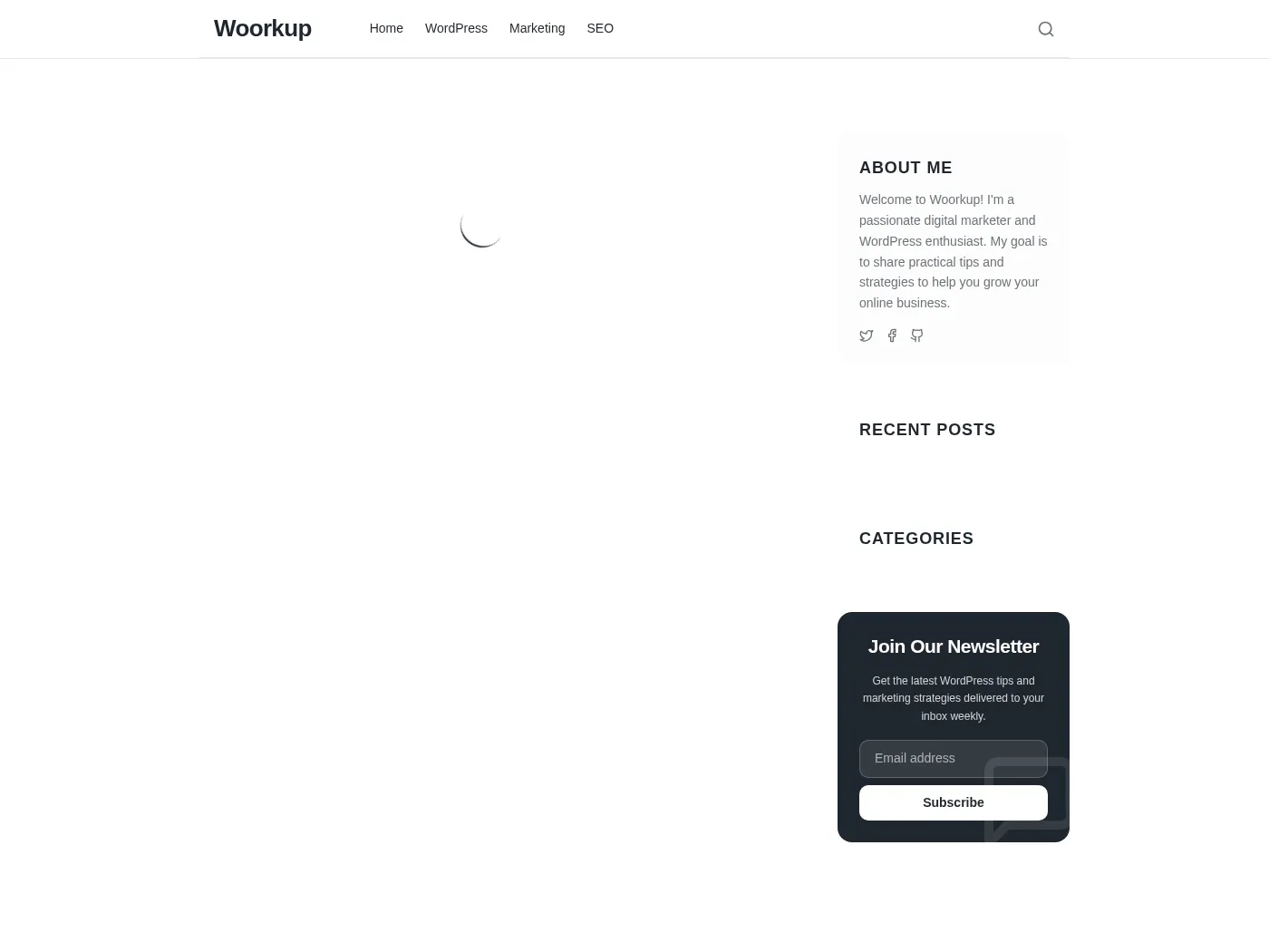 Woorkup-Inspired Blog Theme