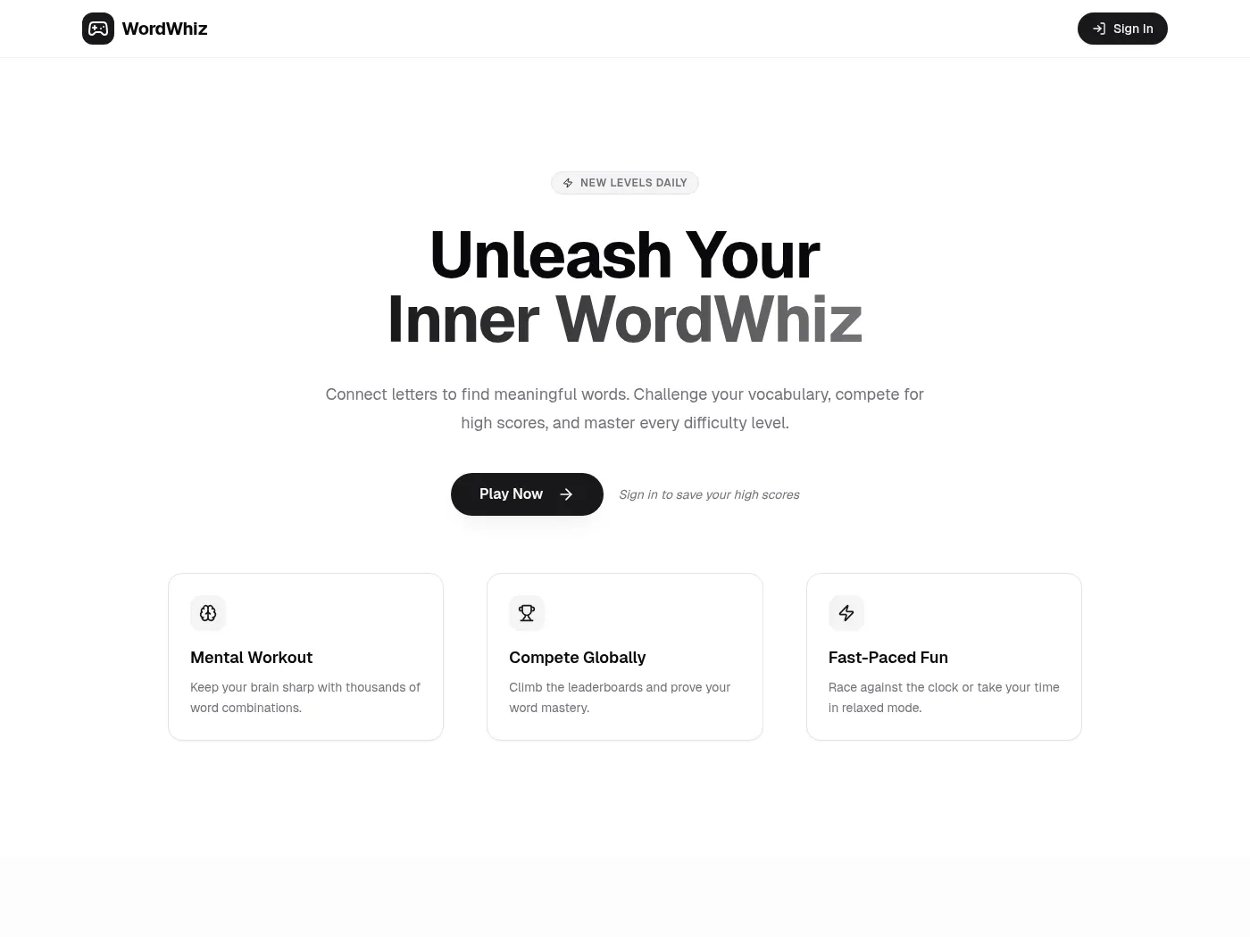 WordWhiz Game