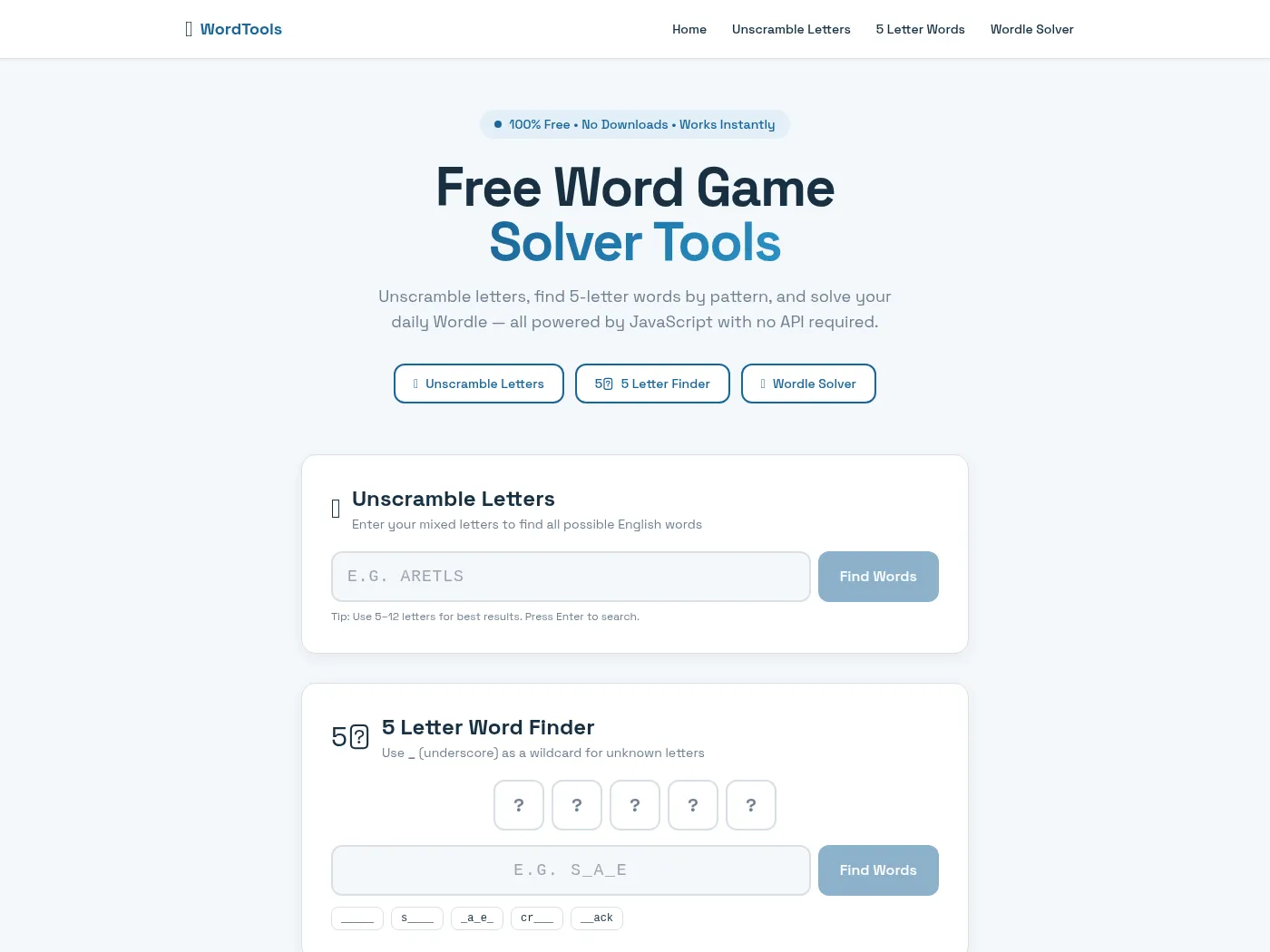 Word Game Solver Tools