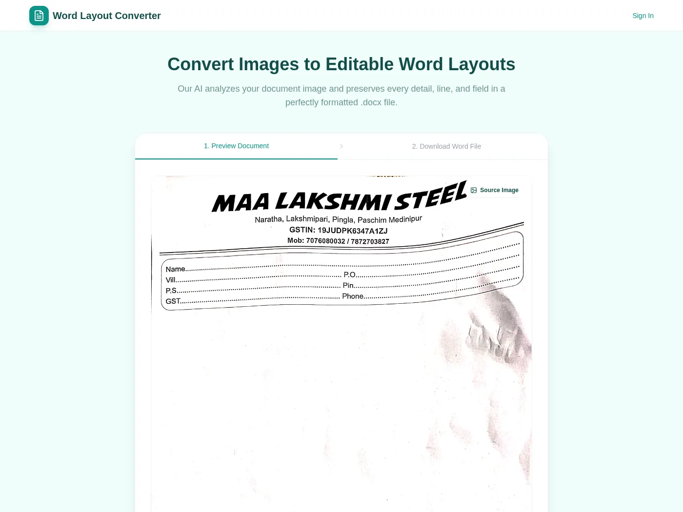 Word Layout Converter