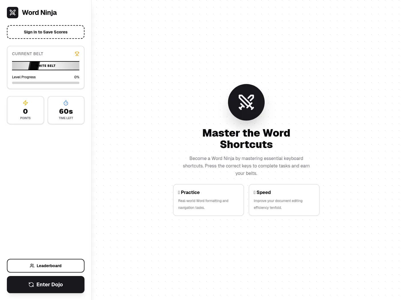 Word Ninja Shortcut Game