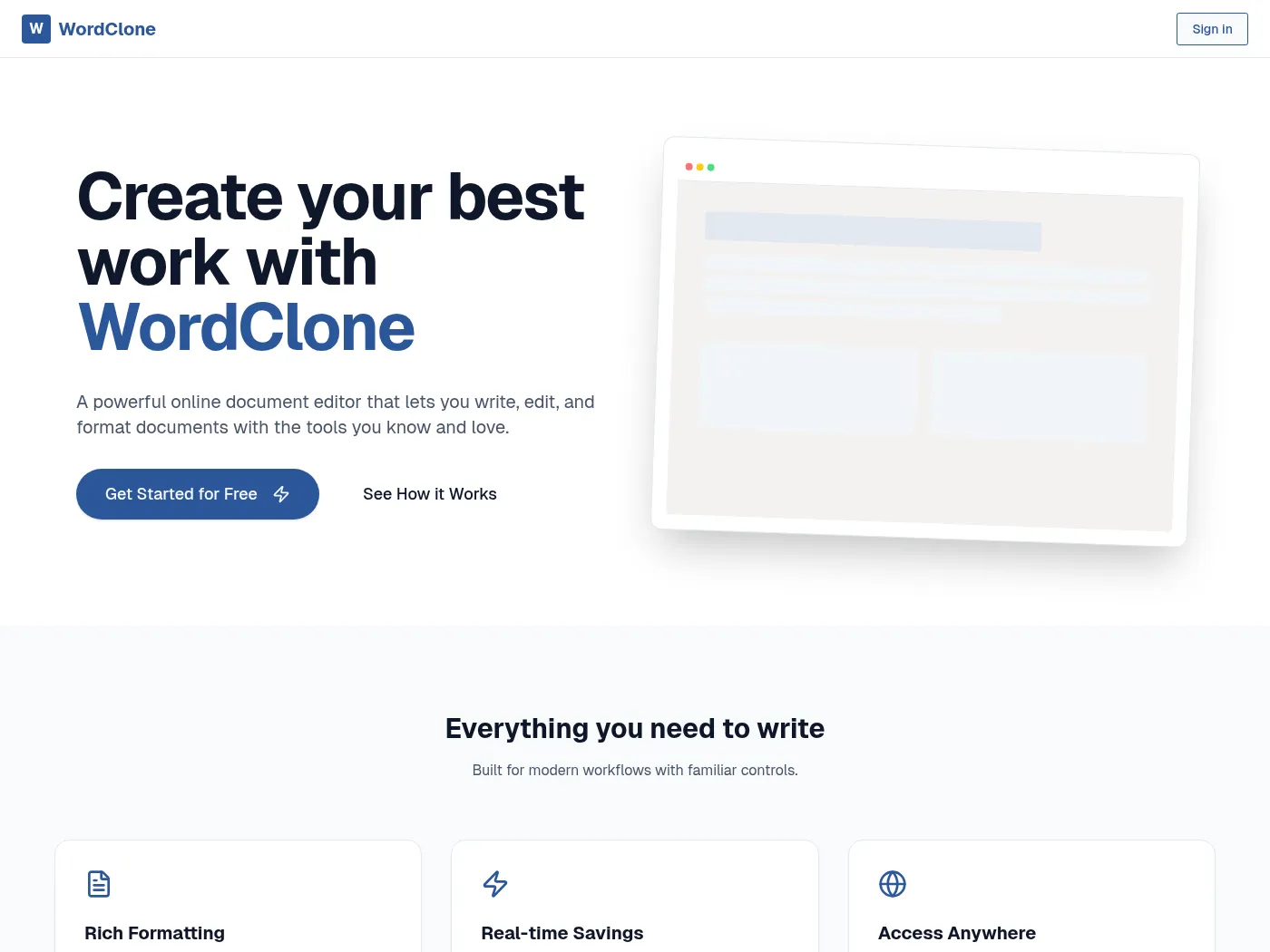 WordClone Editor