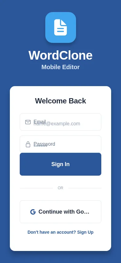 WordClone Mobile Editor