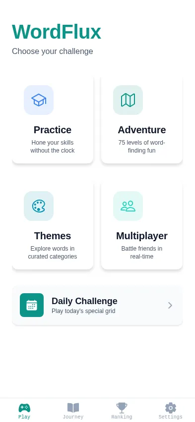 WordFlux Mobile Game