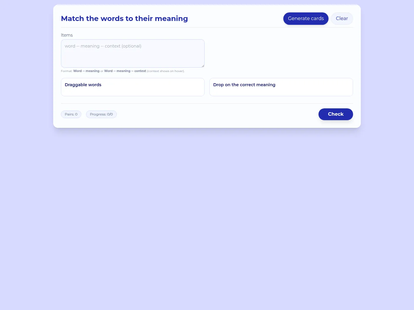 WordMatch Debug Helper