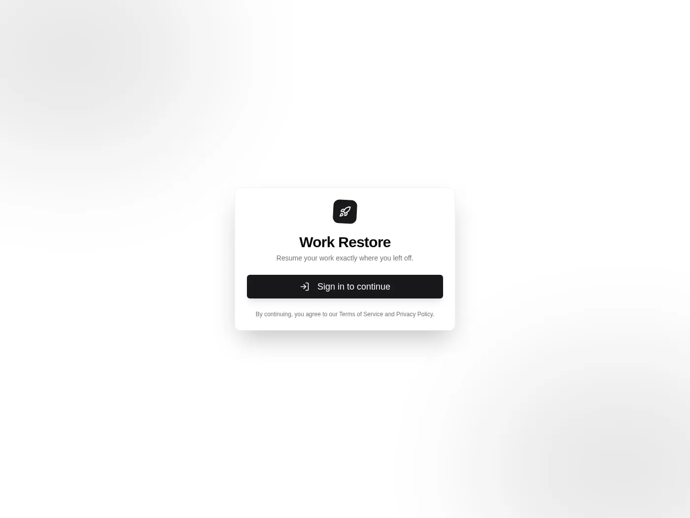 Work Restore Portal