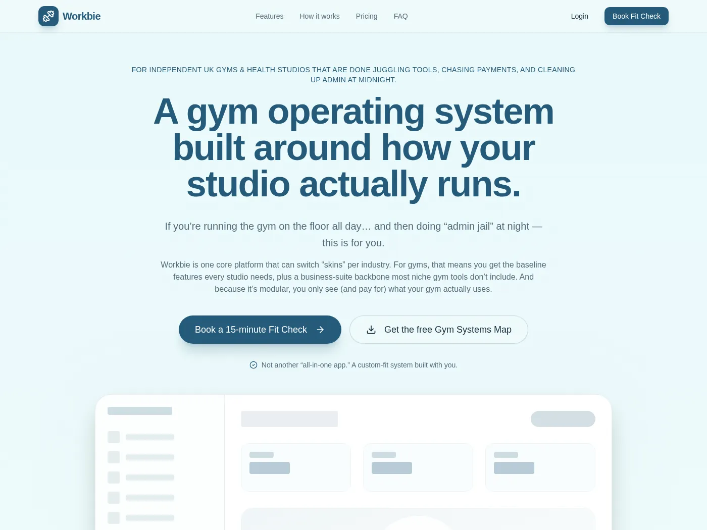 Workbie Gym OS Landing Page