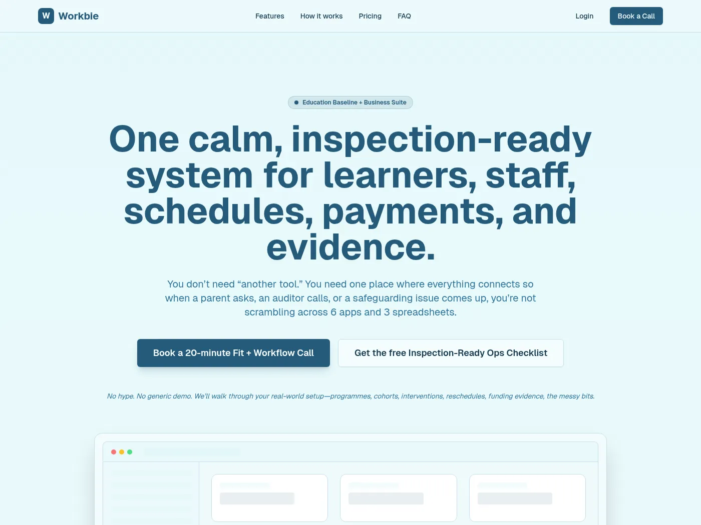 Workbie Education Landing Page