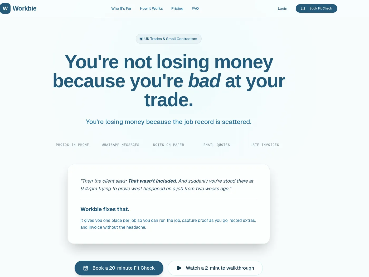 Workbie Landing Page