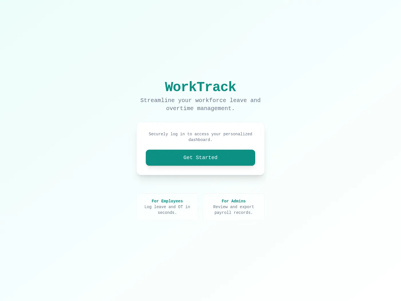 WorkTrack Dashboard