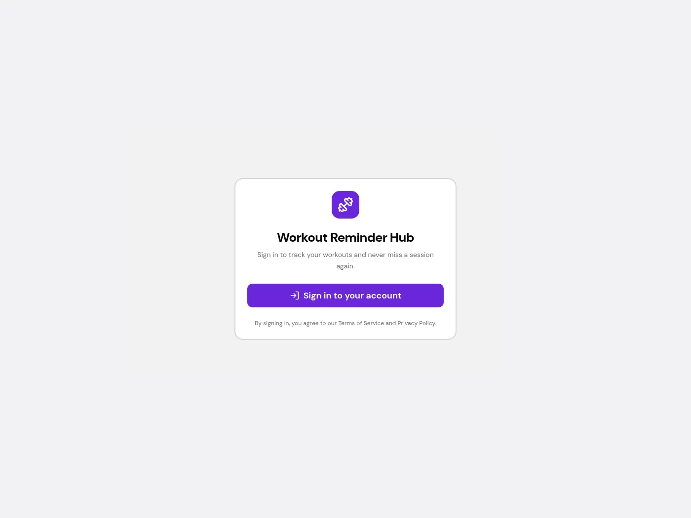 Workout Reminder Hub