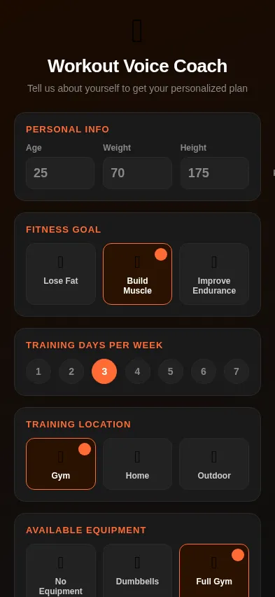 Workout Voice Coach