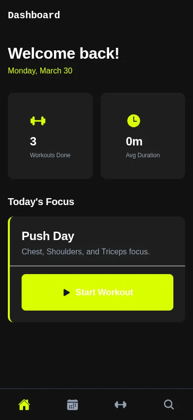 Workout Weekly Planner