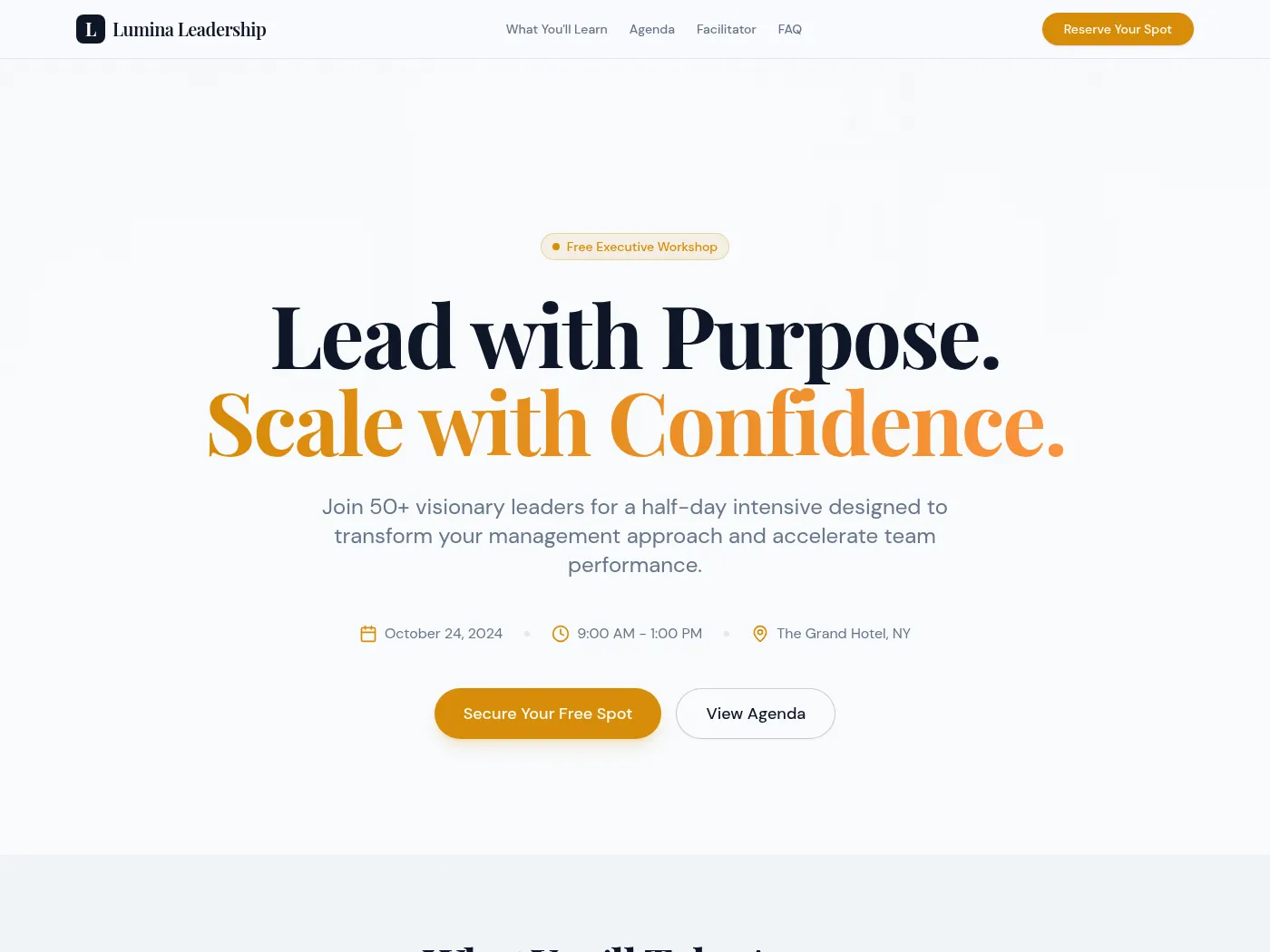 Workshop Promo Page