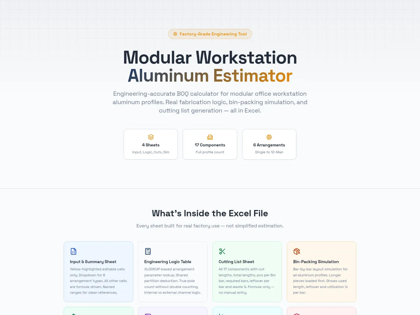 Modular Workstation Estimator