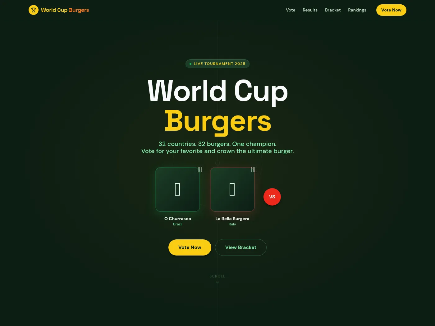 World Cup Burgers UI