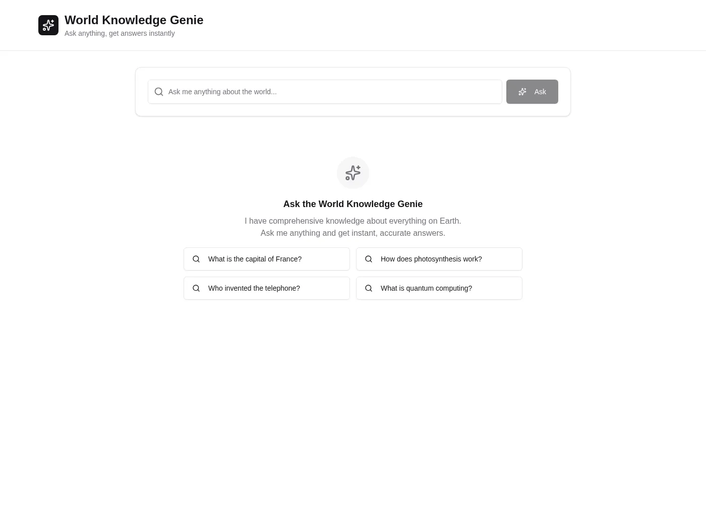 World Knowledge Genie