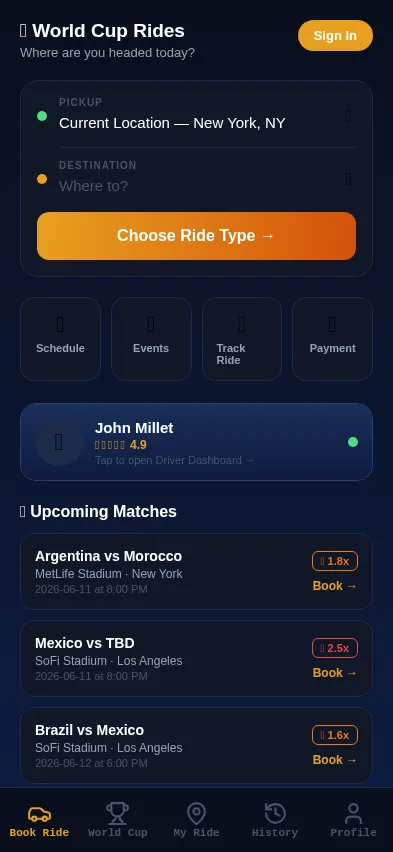 World Cup Rideshare