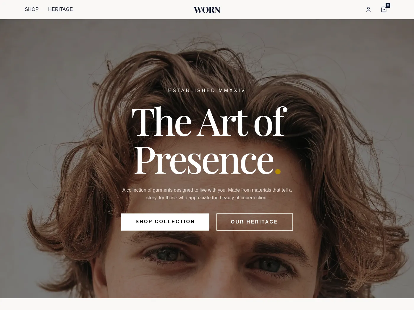 Worn Fashion Brand Site