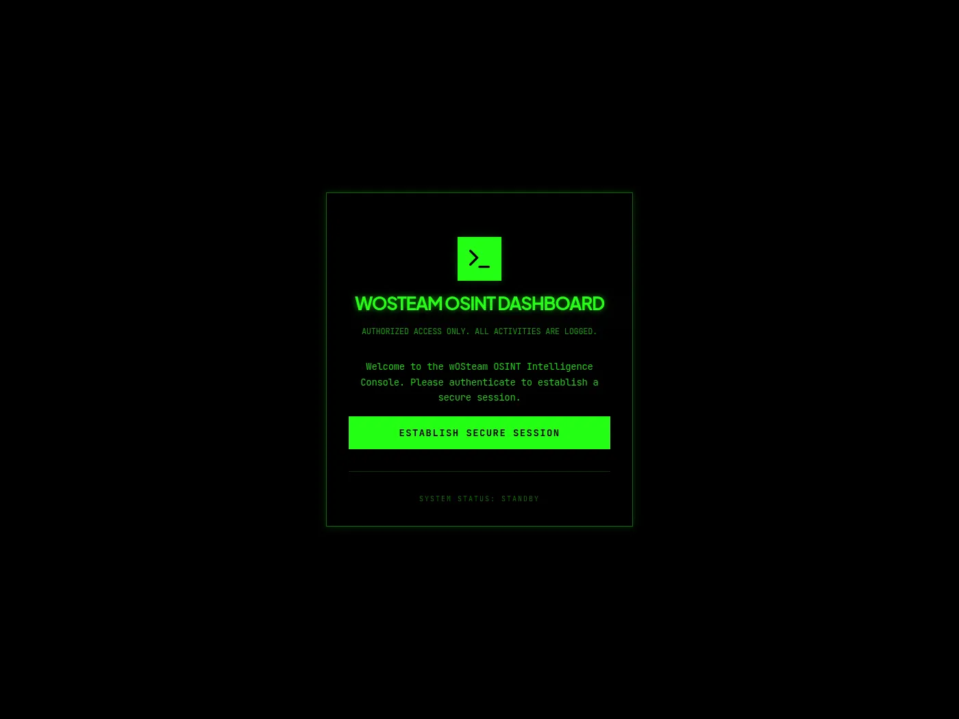 wOSteam OSINT Dashboard