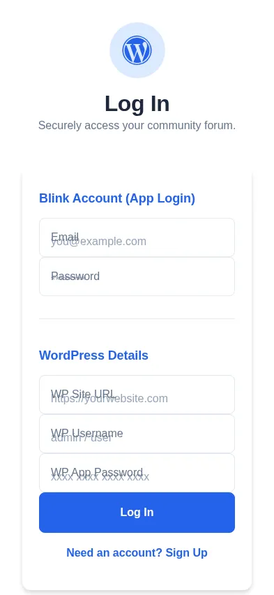 WordPress Forum App