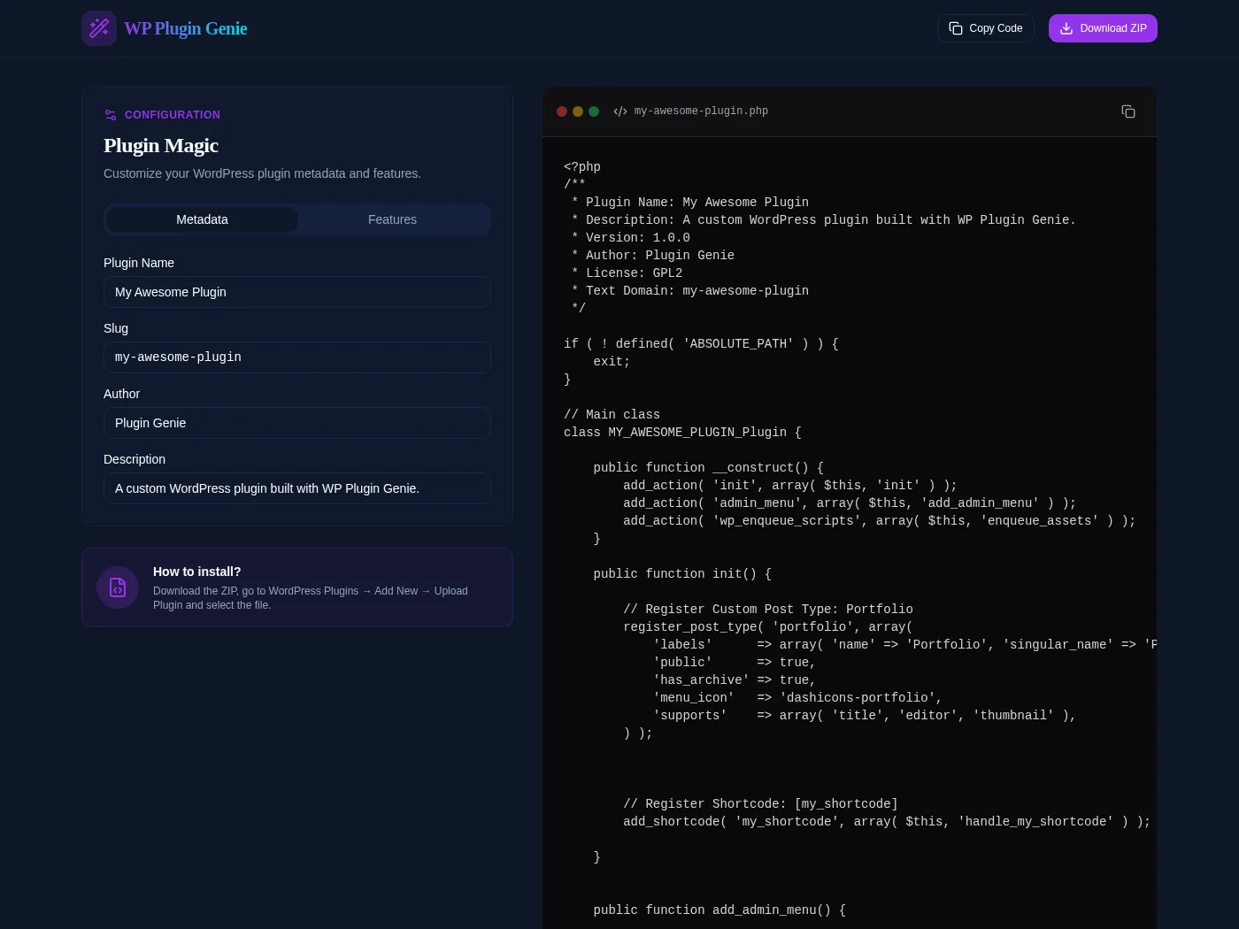 WP Plugin Genie