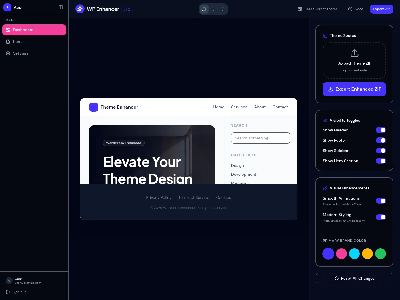 WordPress Theme Enhancer