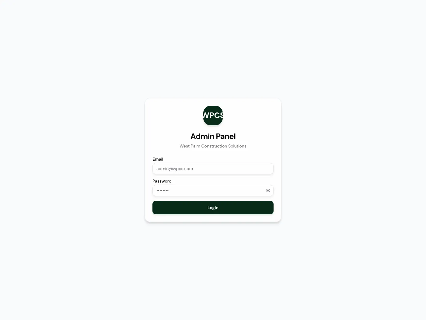 WPCS Admin Dashboard
