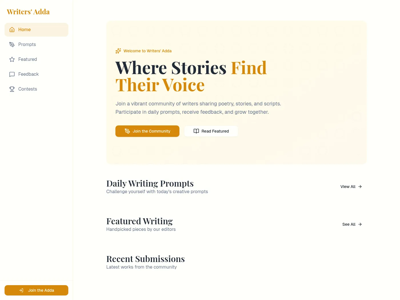 Writers' Adda Community App