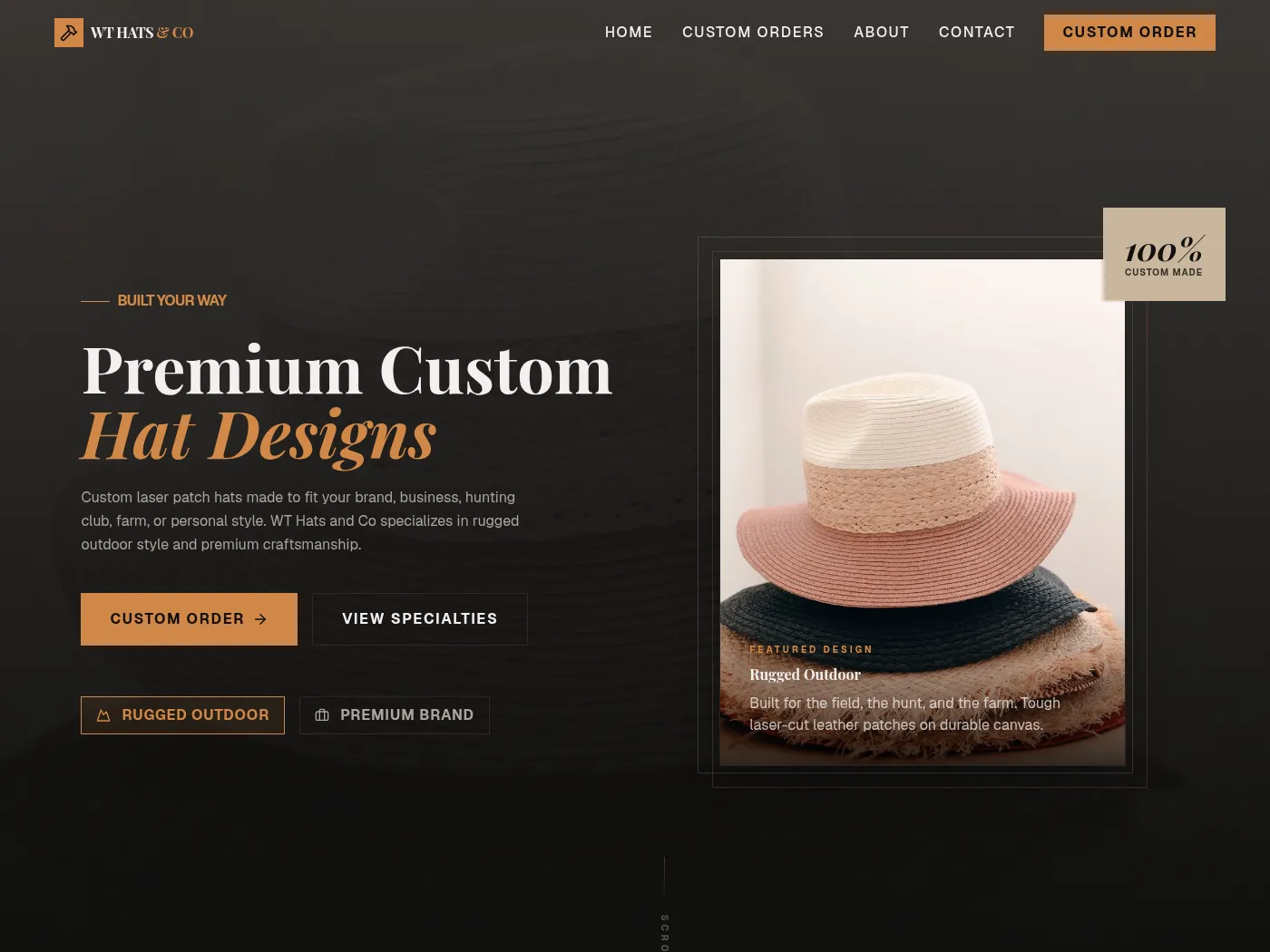 WT Hats Custom Site