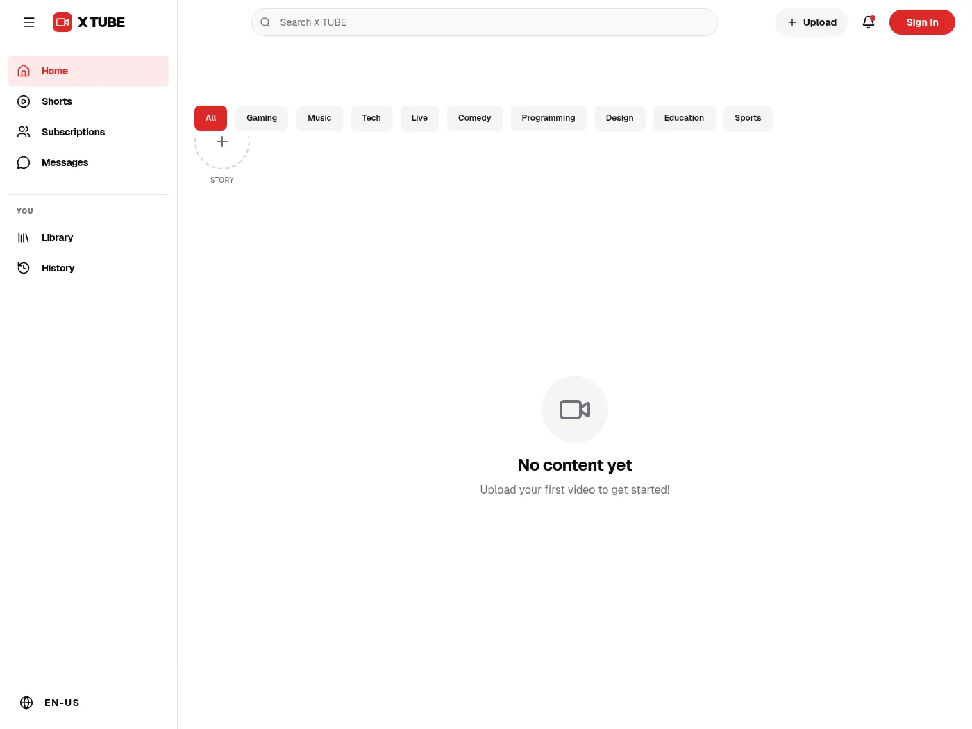 X TUBE Social Platform