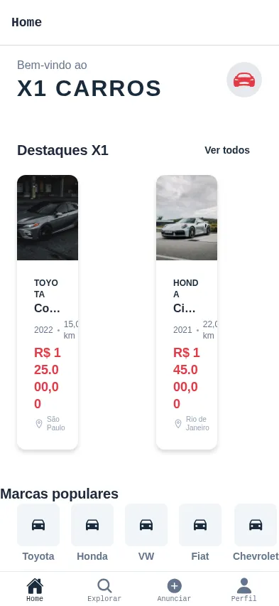 X1 Carros Connect