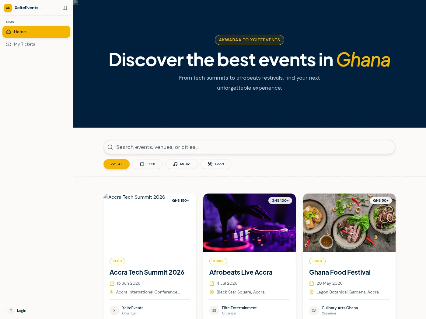 XciteEvents Ghana MVP