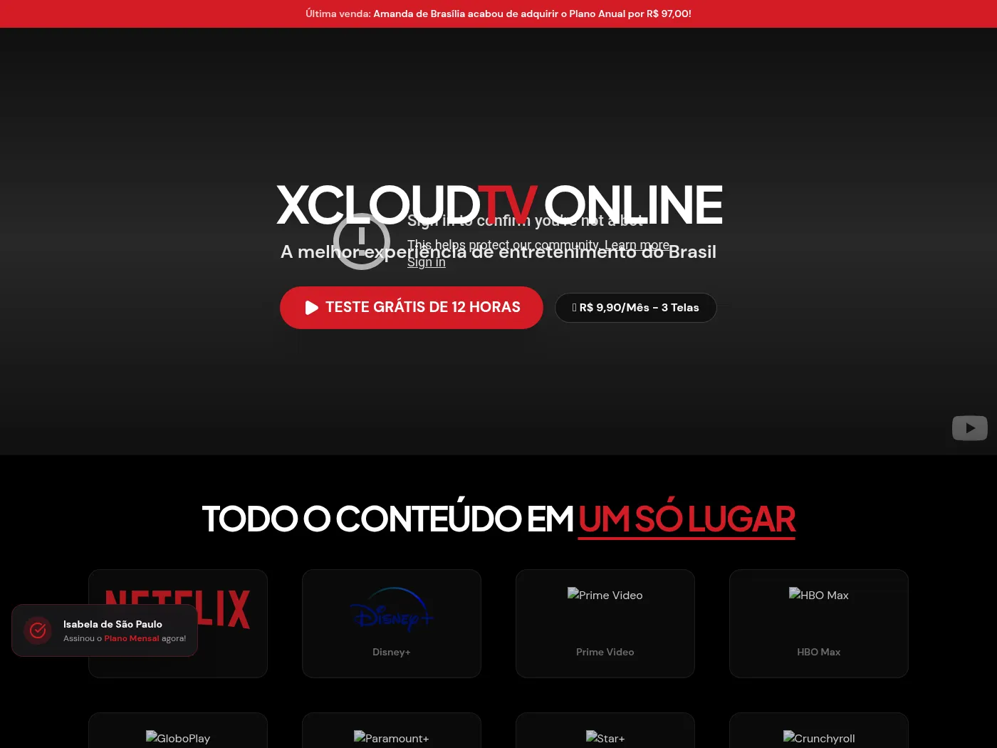 XCloudTV Landing Page