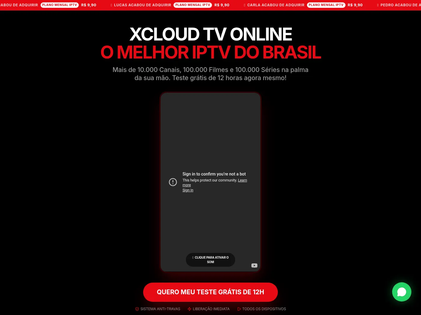 XCloud TV Landing Page