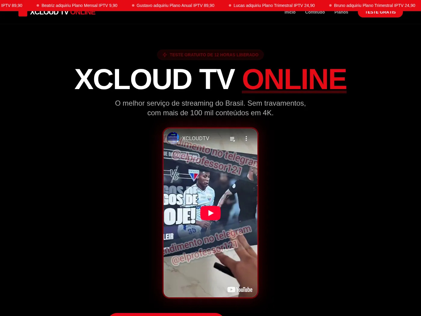 XCloud TV Online Landing