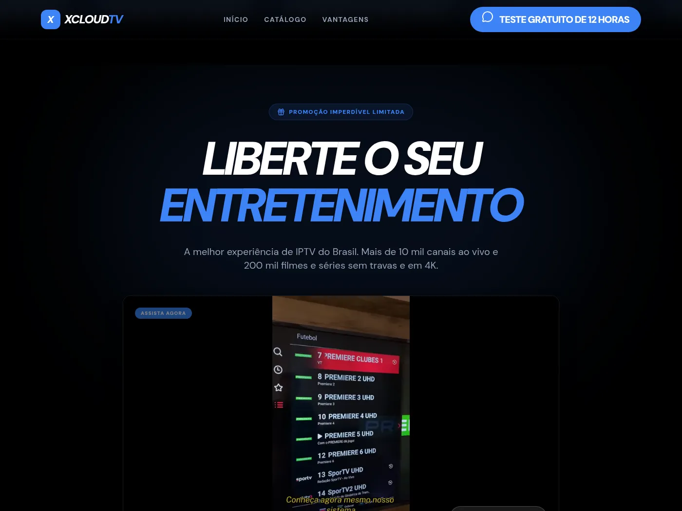 XCloud TV Landing Page
