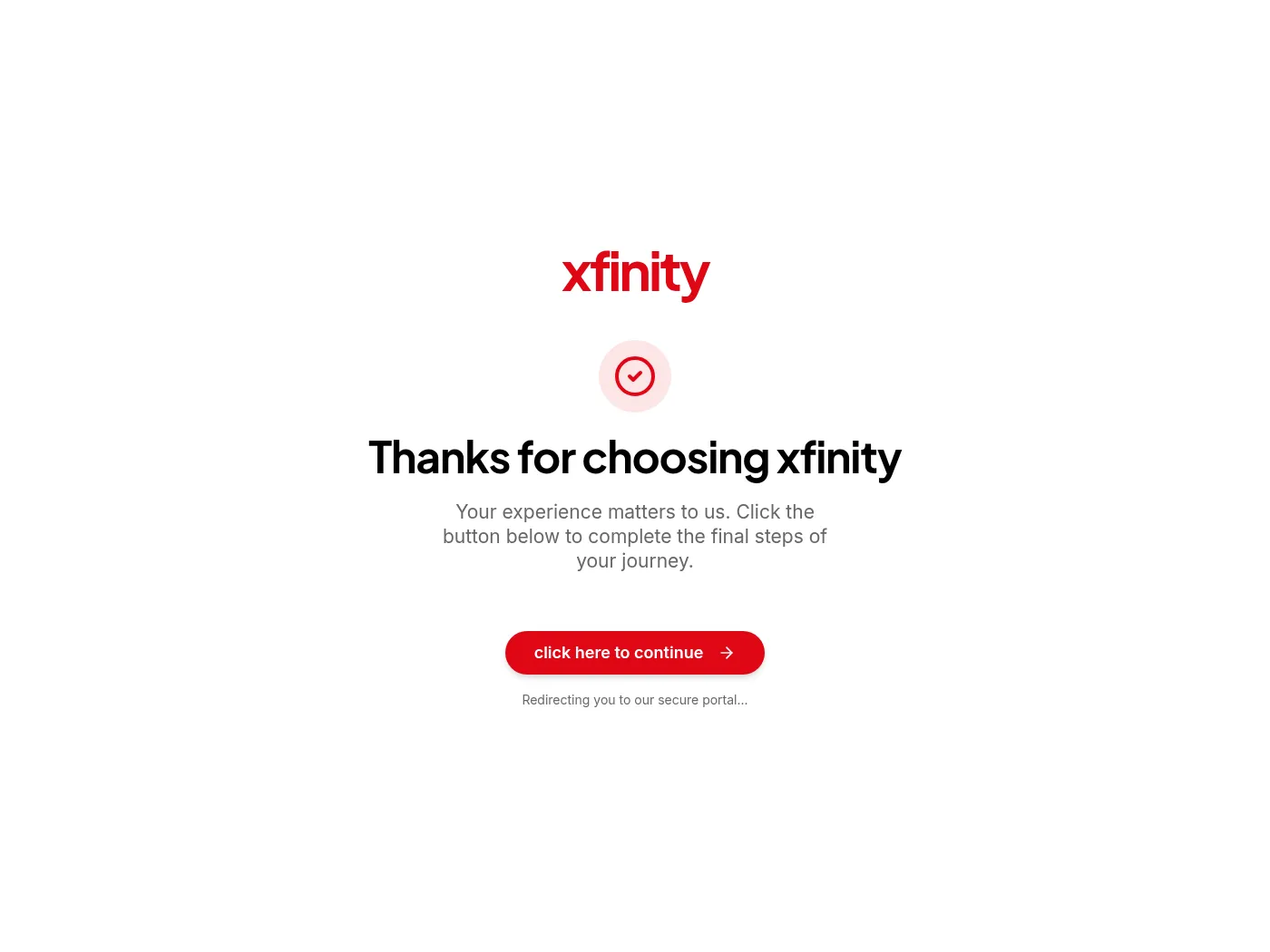 Xfinity Thank You Page
