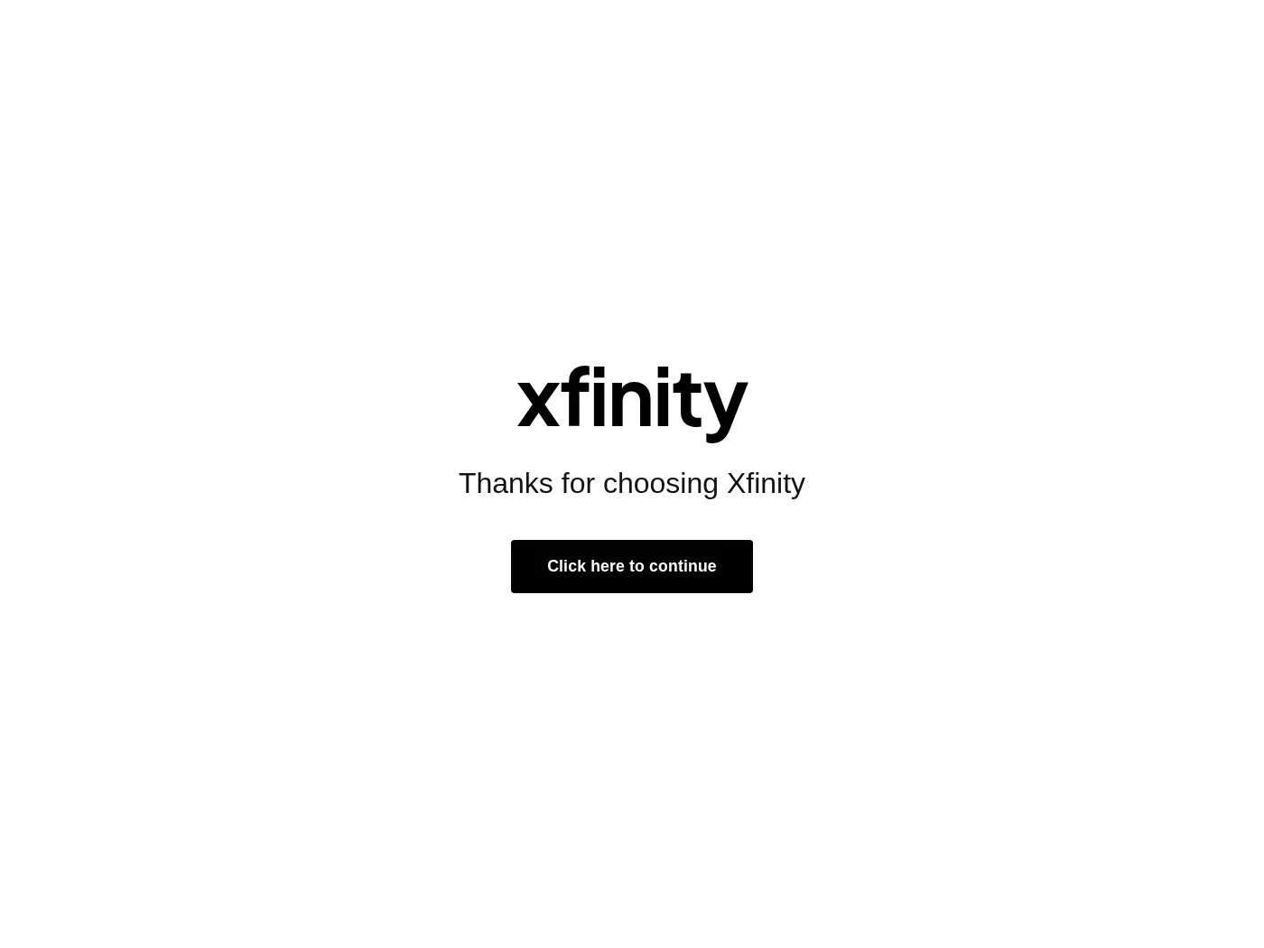 Xfinity Thank You Page